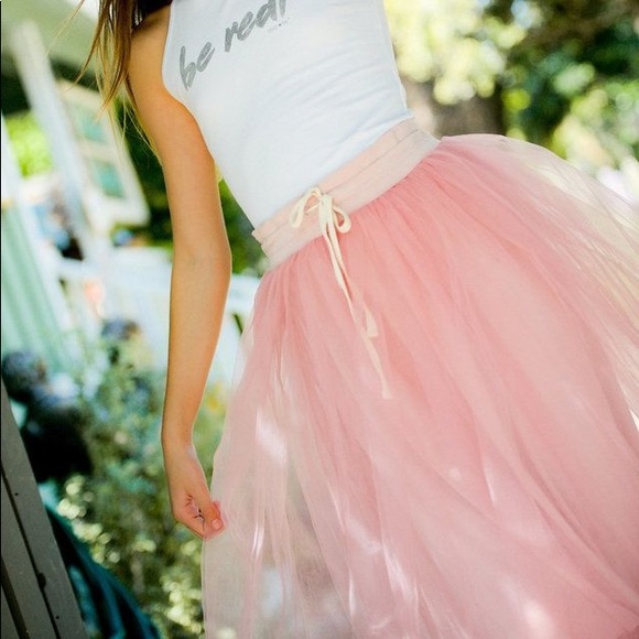 Izzy Be | Bottoms | Izzy Be Signature Tulle Lined Skirt In Blush | Poshmark